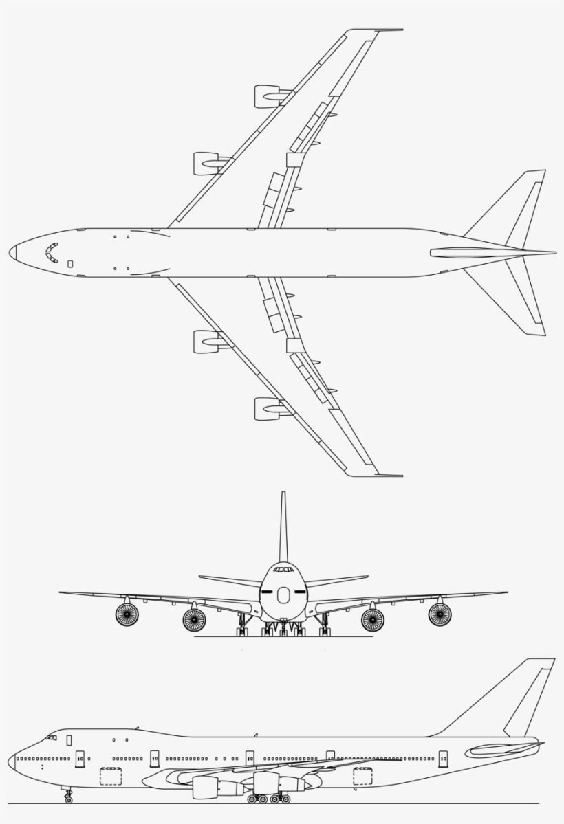 Boeing 747 100 3 View - Airplane PNG Image | Transparent PNG Free ...