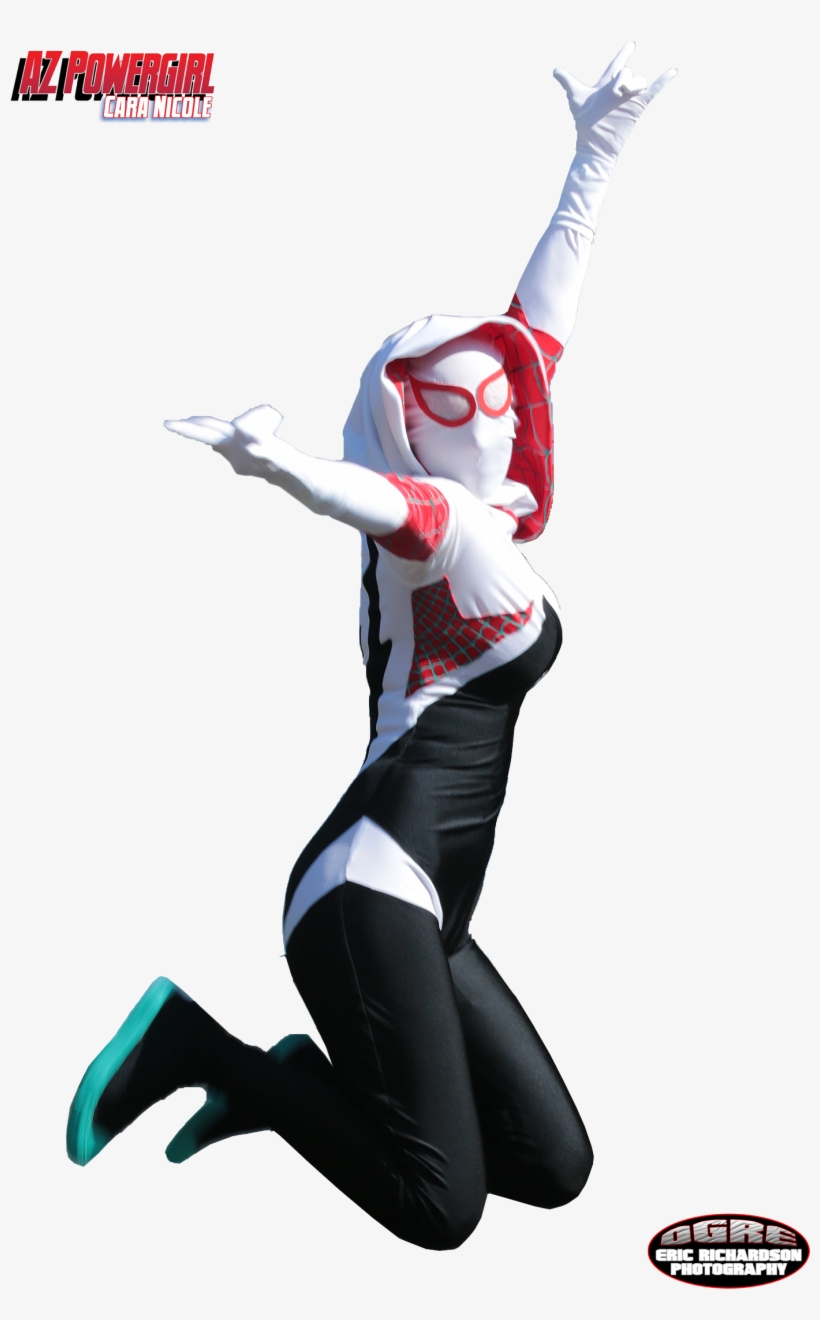 Az Powergirl Spider Gwen Swinging - Superhero PNG Image | Transparent ...