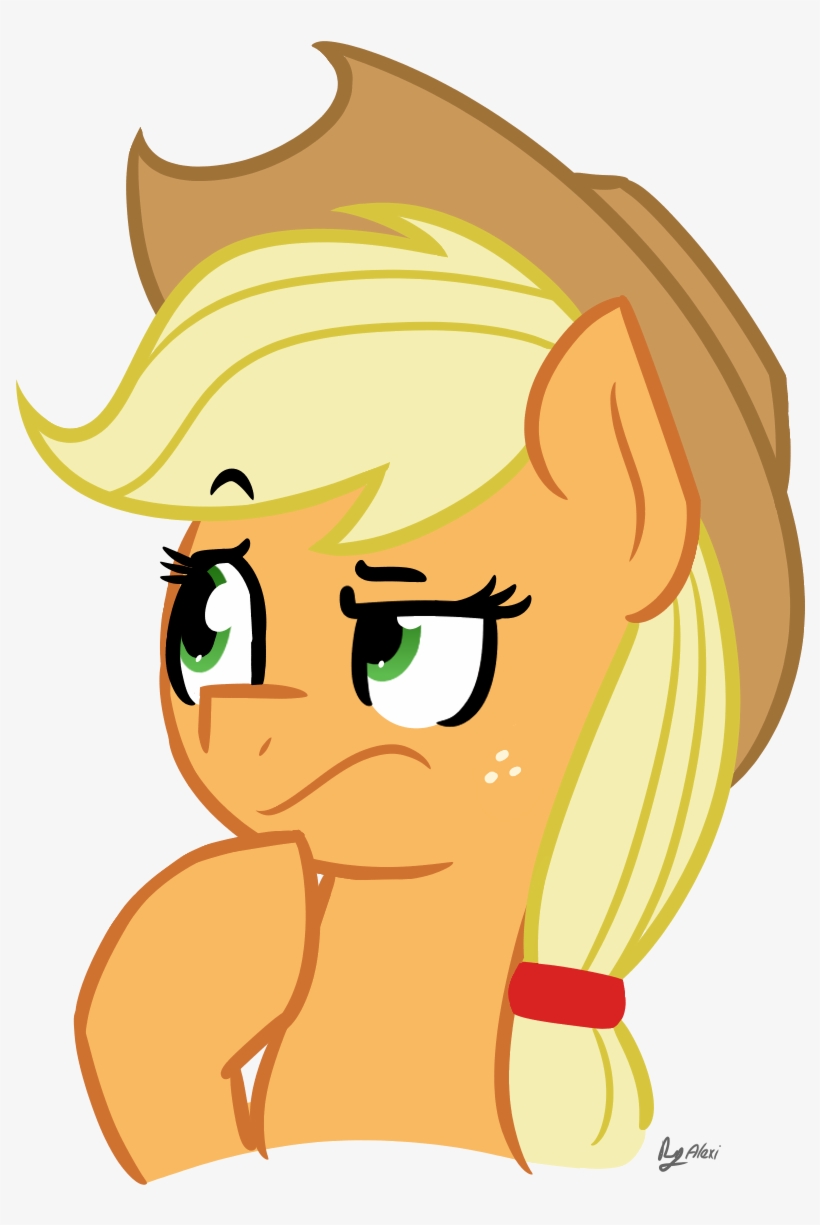 Thinking Transparent Character - Mlp Applejack Emoji PNG Image ...