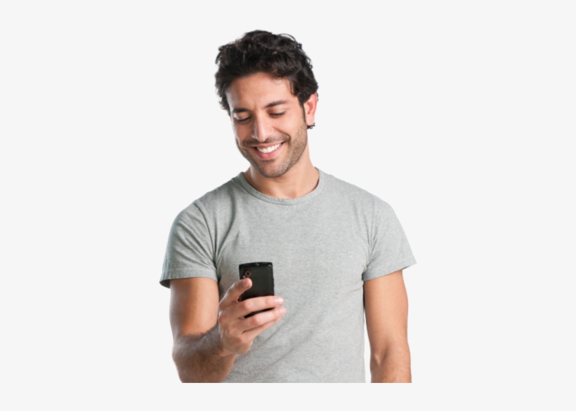 Download Hombre-1 - Man Looking At Phone | Transparent PNG Download ...