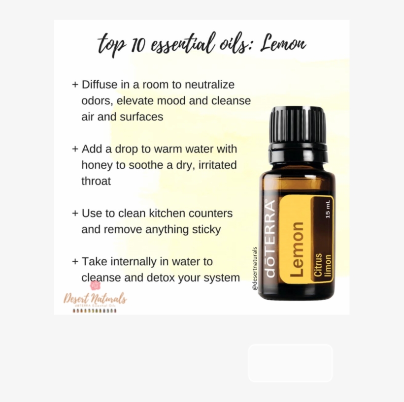 Uses For Lemon Essential Oil From Doterra - Doterra Lemon Essential Oil 15 Ml PNG Image ...