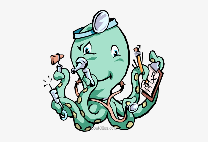 Octopus Doctor Royalty Free Vector Clip Art Illustration - Thanks Doc ...