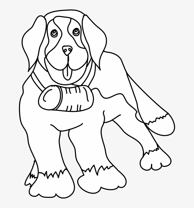 Medium Image - St Bernard Clip Art Black And White PNG Image ...
