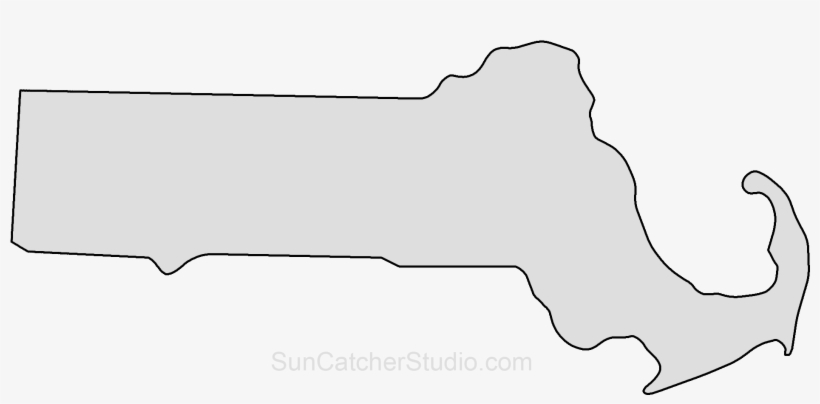 Massachusetts Map Outline Png Shape State Stencil Clip - Massachusetts ...