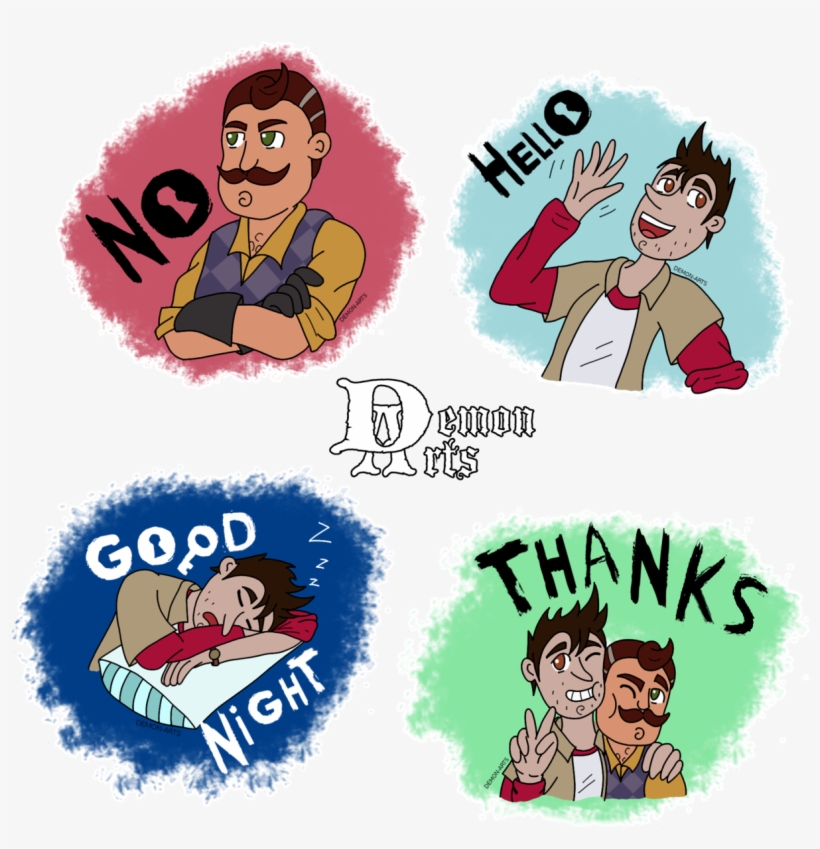 Hello Neighbor- Entry For Amino Hello Sticker Contest - Cartoon PNG ...