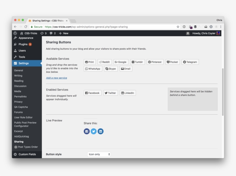 After I've Toggled On "add Sharing Buttons" In My Jetpack - Client Link Wordpress PNG Image ...