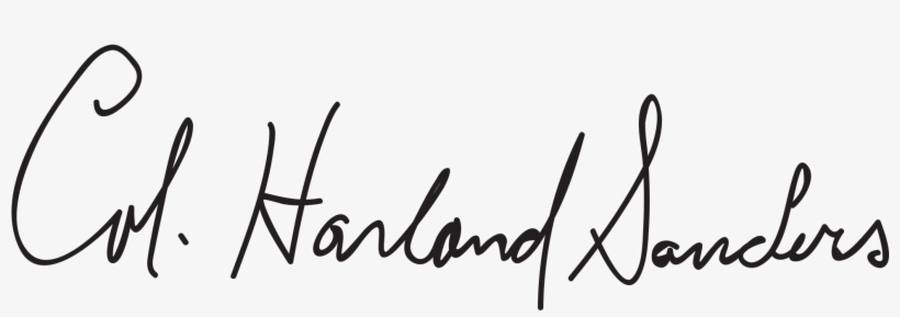 Open - Colonel Harland Sanders Signature PNG Image | Transparent PNG ...