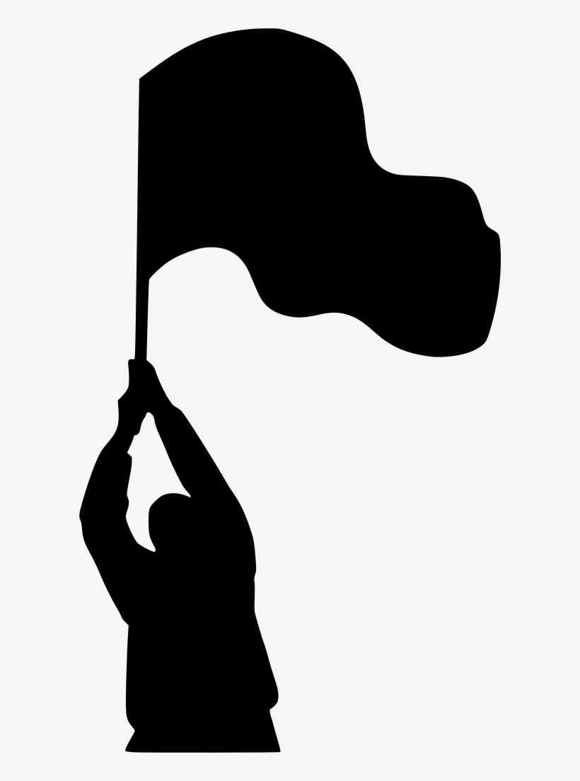Download Png - Man Holding Flag Silhouette PNG Image | Transparent PNG ...