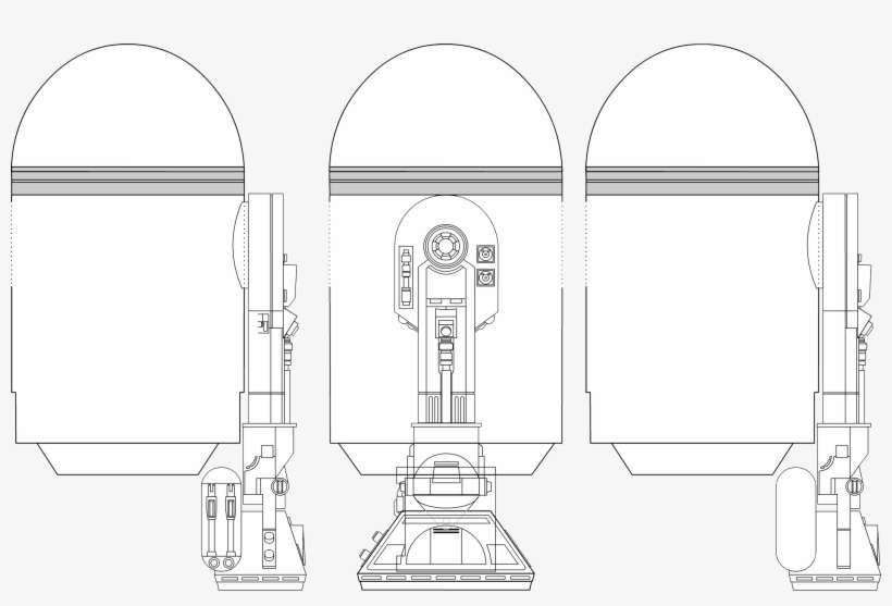 Download Wars R2d2 Blueprint - R2d2 Side View | Transparent PNG ...