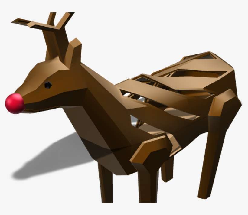 Low Poly Rudolph The Red Nosed Reindeer - Reindeer PNG Image ...