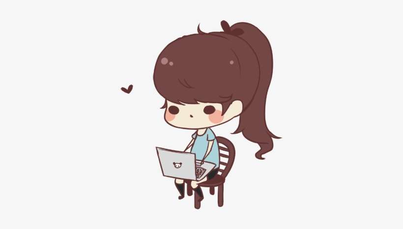 Chibi Image - Chibi Girl On Computer PNG Image | Transparent PNG Free ...