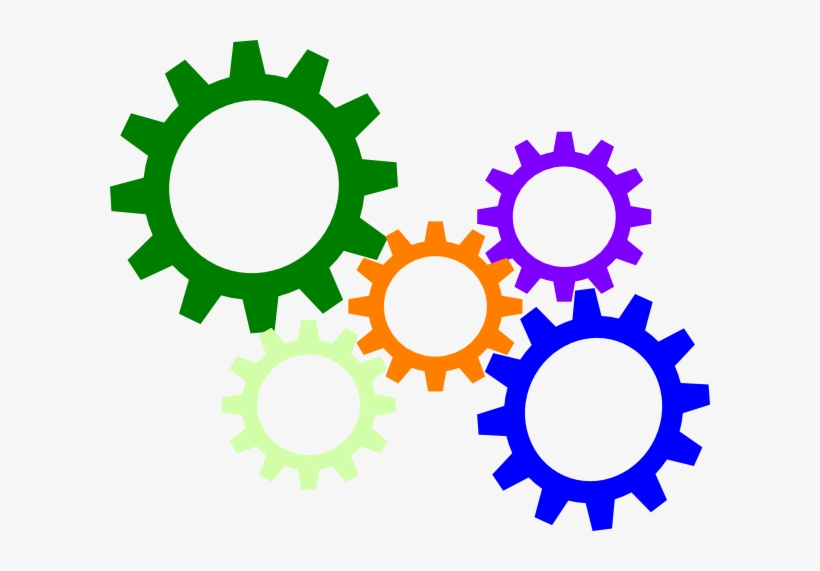 Five Cogwheels Clip Art - Cog Wheels PNG Image | Transparent PNG Free ...