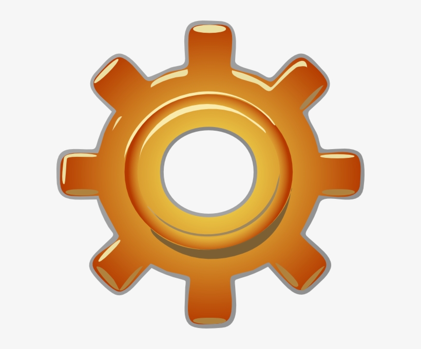 Gold Clipart Gears - Single Gear Clipart PNG Image | Transparent PNG ...