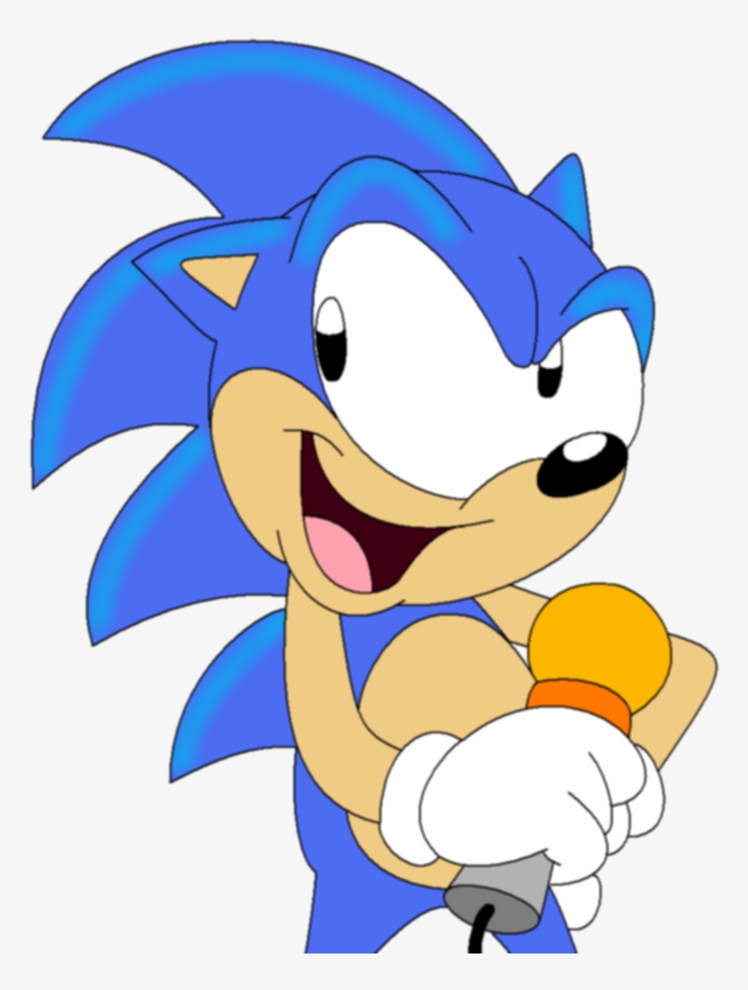 Sonic Holding Mic - Cartoon PNG Image | Transparent PNG Free Download ...