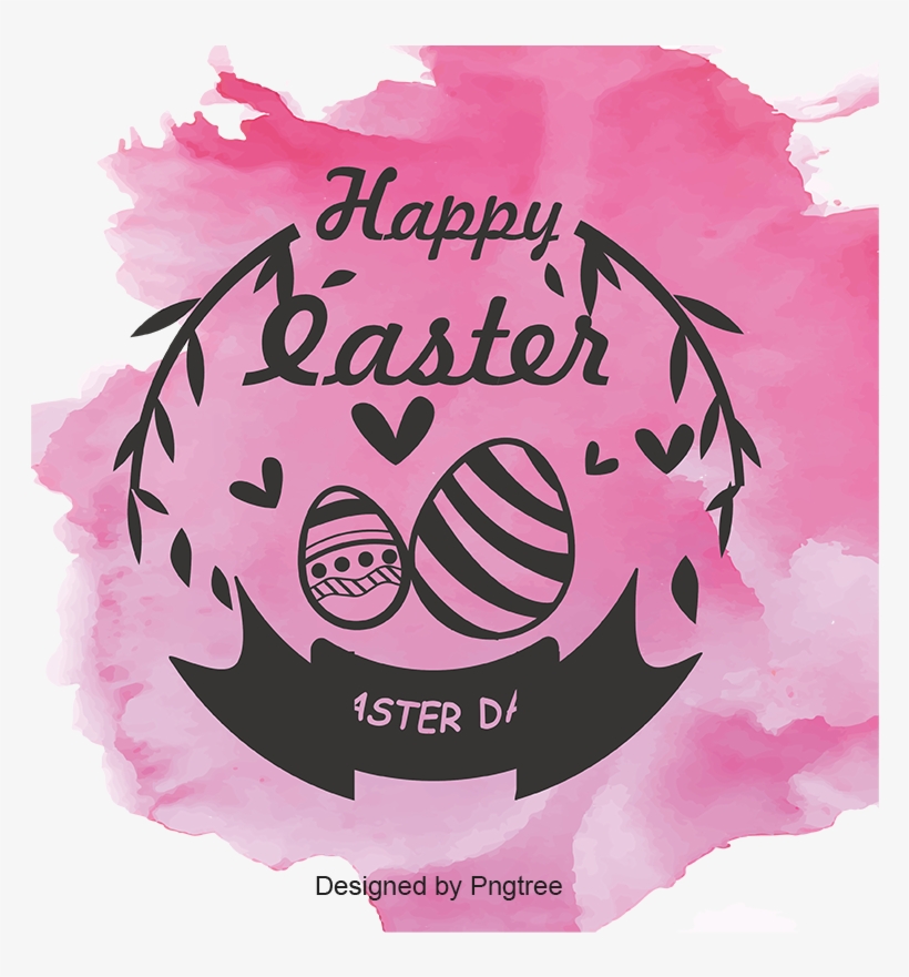 Happy Easter With Watercolor, Watercolor, Easter, Happy - Easter PNG ...