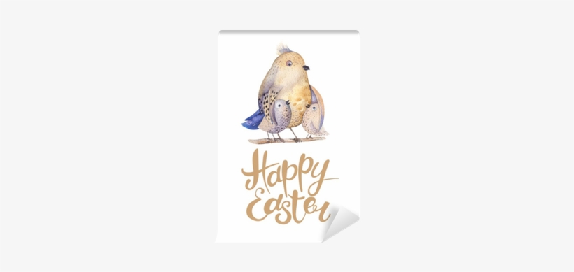 Hand Drawing Easter Watercolor Flying Cartoon Bird - Watercolor ...