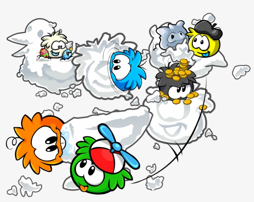 Puffles On The Clouds - Cartoon PNG Image | Transparent PNG Free ...