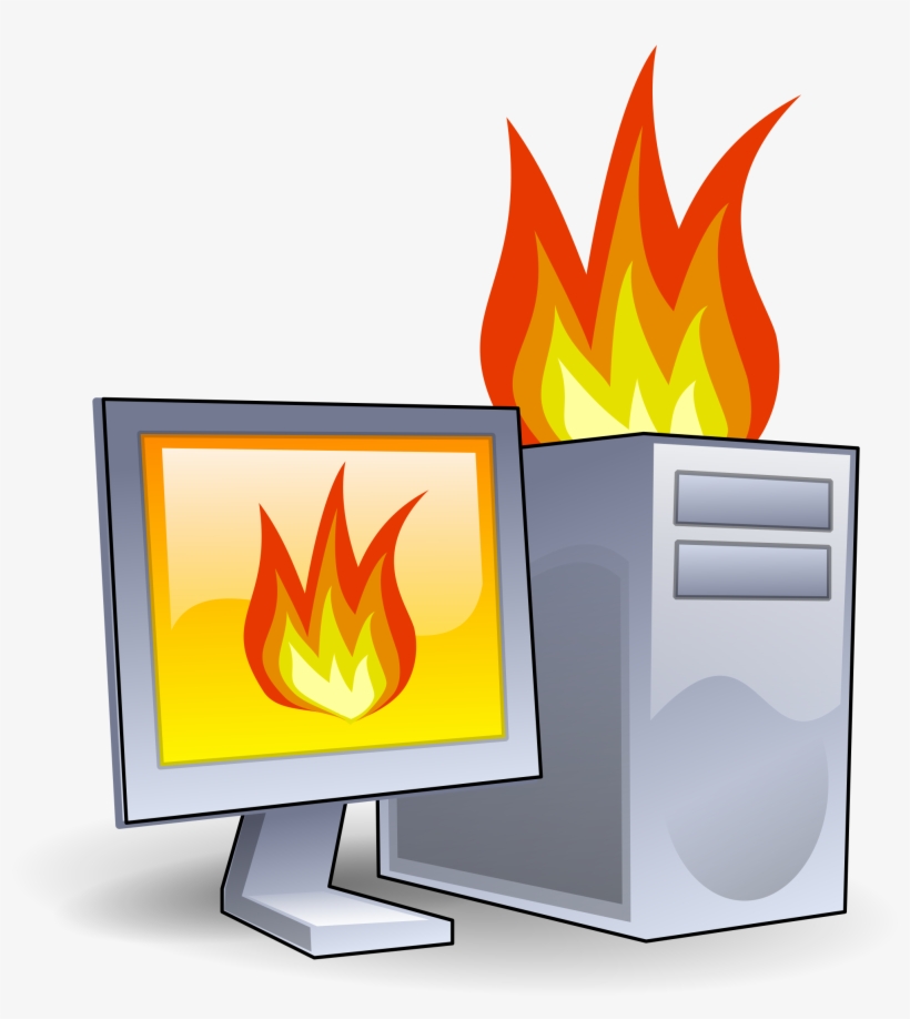 Computer On Fire - Computer Clip Art PNG Image | Transparent PNG Free ...