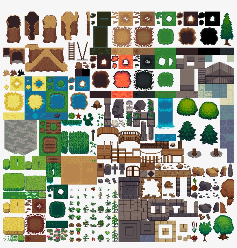 Terrain Atlas - Sprite Tileset PNG Image | Transparent PNG Free ...