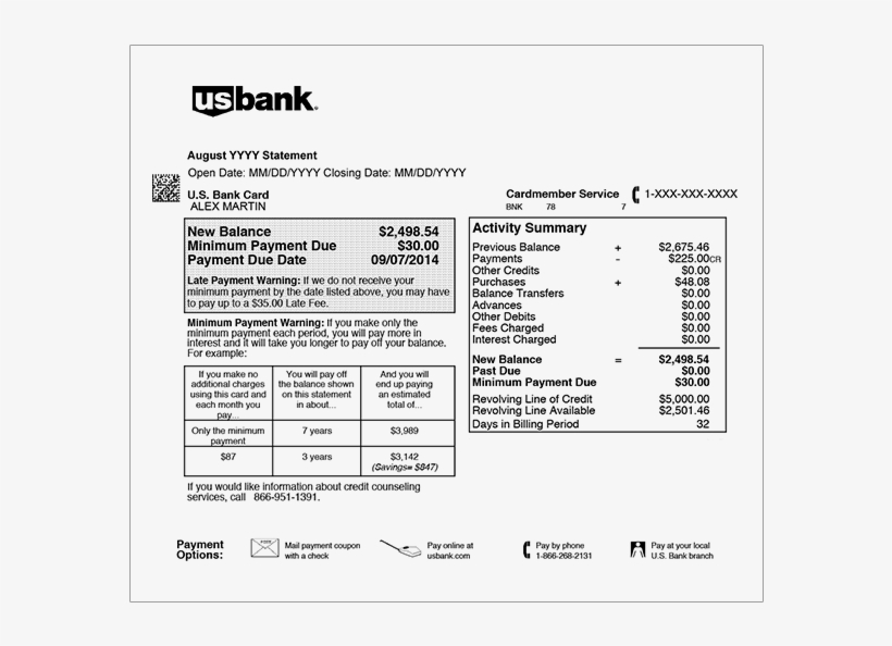 Download Account Summary - Us Bank Statement | Transparent PNG Download ...