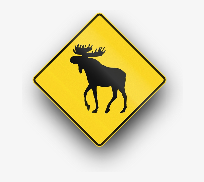 Moose Crossing Sign - Canadian Moose Crossing Sign PNG Image ...