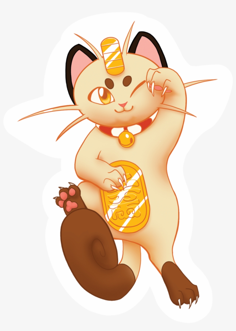 Maneki Meowth - Meowth PNG Image | Transparent PNG Free Download on SeekPNG