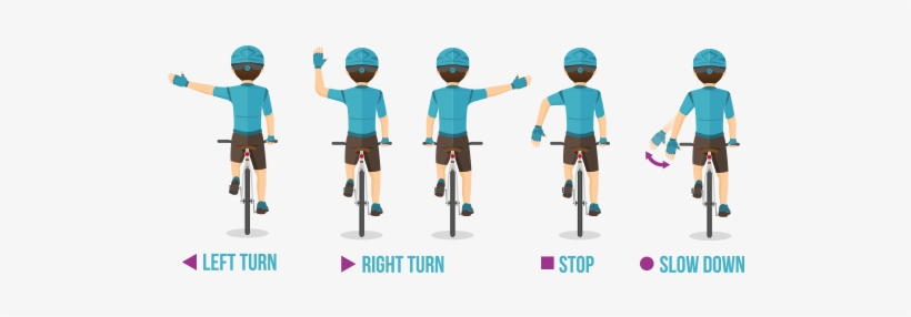 Bike Hand Signals Knowing Bicyclist - Hand Signals For A Bike PNG Image ...