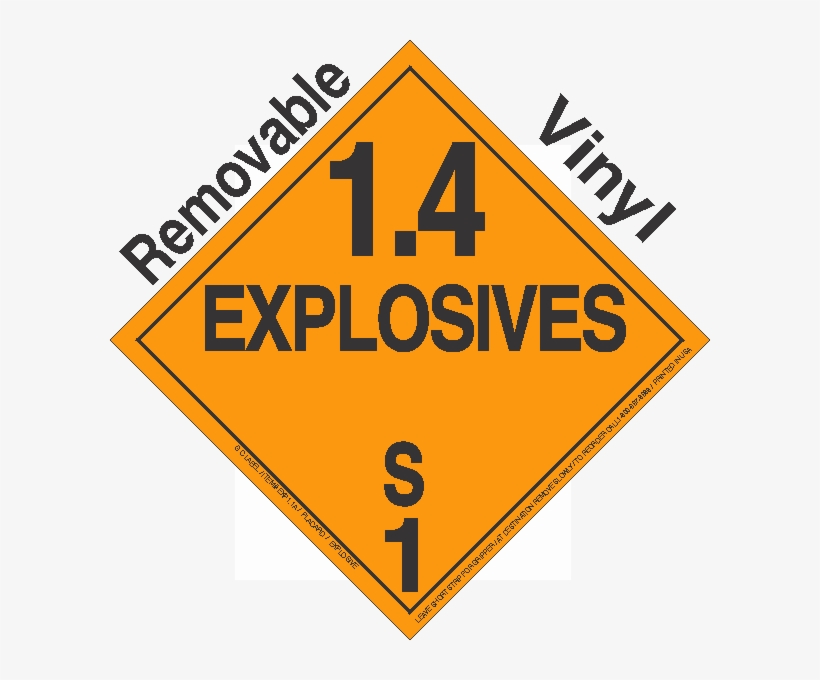 1.4 S Explosives Placard PNG Image | Transparent PNG Free Download on ...