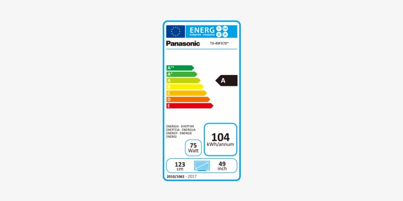 Tx-49fx700b Energy Label - 50" Panasonic Tx-50dx800e Television PNG ...