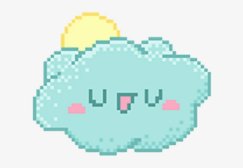 Download Cloud Kawaii Cute Pixel Pixels Pixelize Pixelart - Blue Kawaii ...