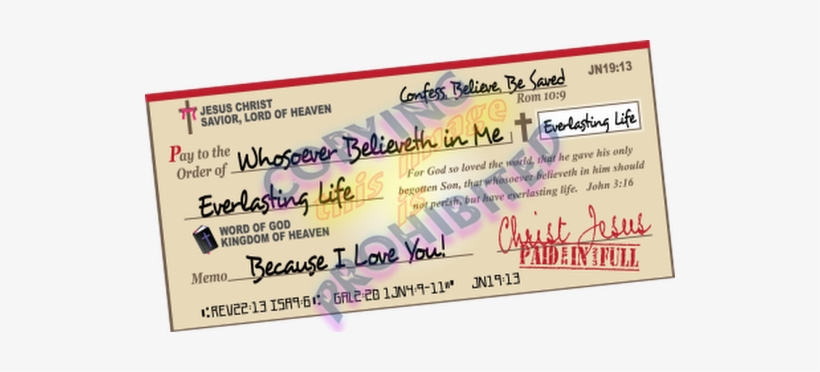 Photo - Jesus Paid In Full Check PNG Image | Transparent PNG Free ...