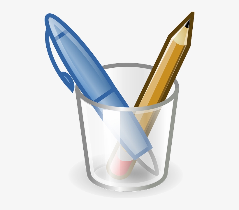 Office, Write, Word, Pen, Pencil, Glass, Tools, Icon - Office Supplies ...
