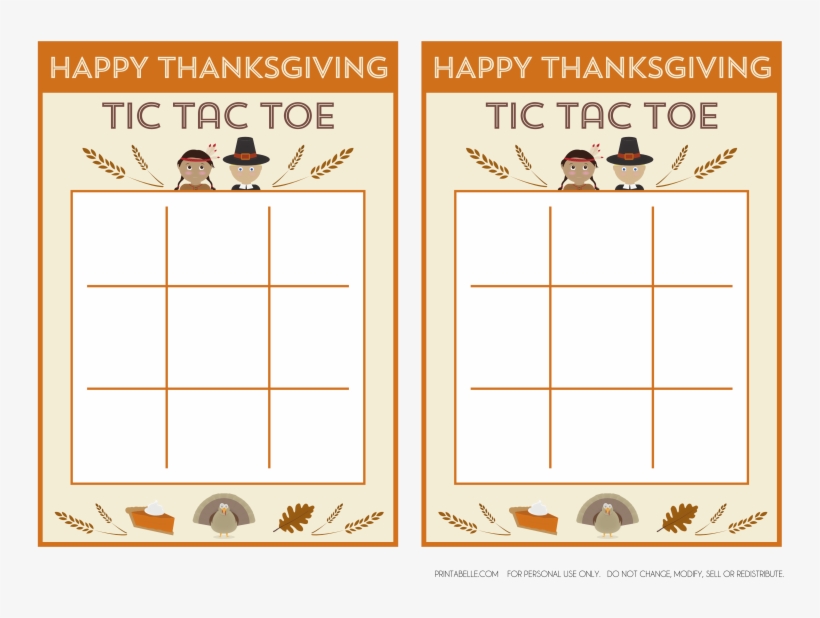 Free Printable Thanksgiving Tic Tac Toe Game - Fall Tic Tac Toe PNG ...