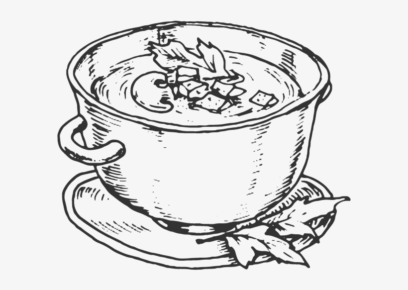 Svg Black And White Stock Drawing At Getdrawings Com - Soup Drawing Png ...
