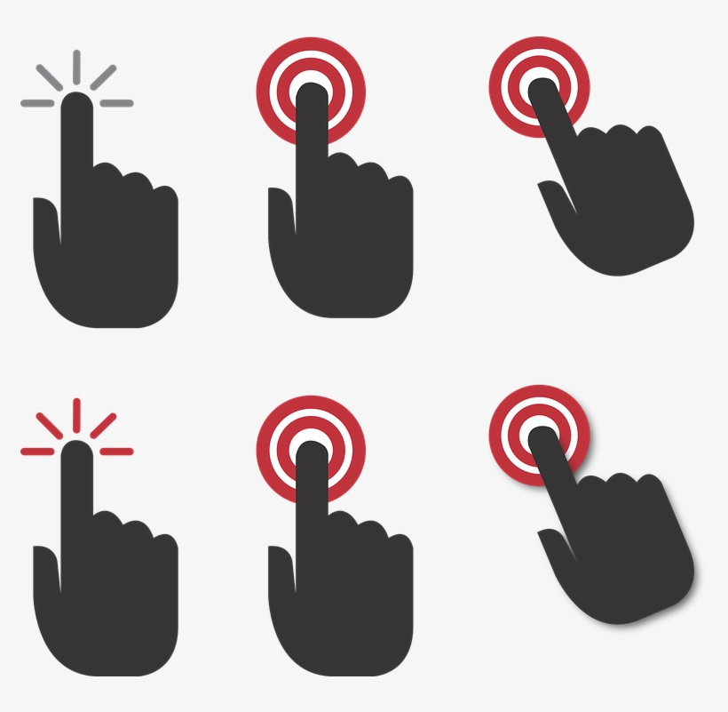 Hand,click,click Here,finger,touch,click Icon,icon, - Click Through ...
