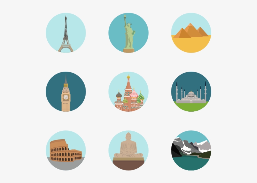Download World Monuments 25 Icons - World Landmarks Icon | Transparent ...
