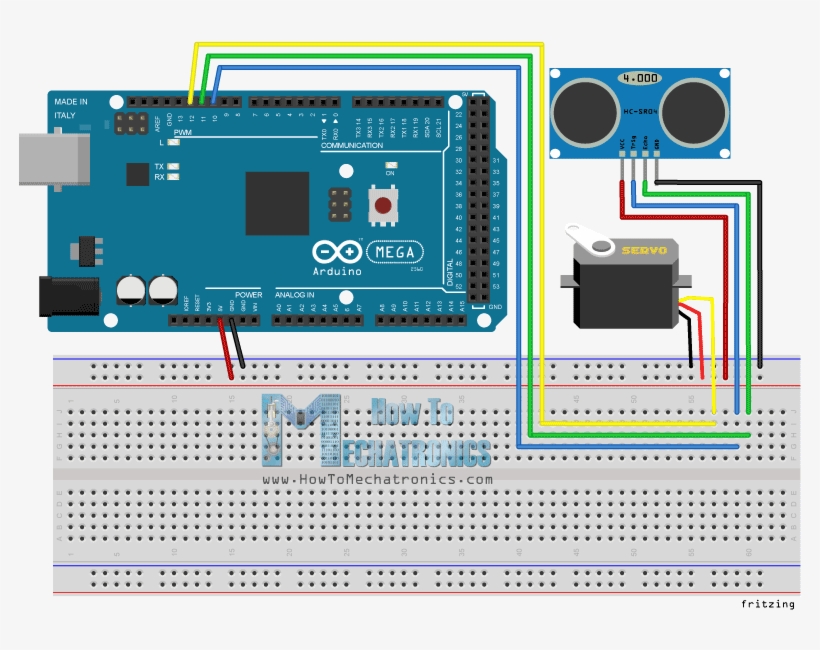 Arduino Radar Circuit Schematics - Arduino Mega Esp8266 Connection PNG ...