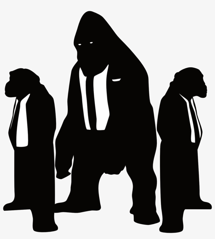 3apes White Outline - Primate PNG Image | Transparent PNG Free Download ...