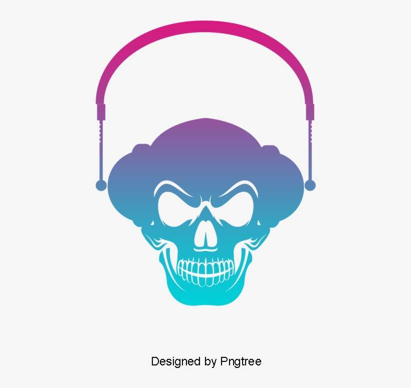 Download Skeleton Wearing Headphones, Headset, Skull, Vector - Psd ...