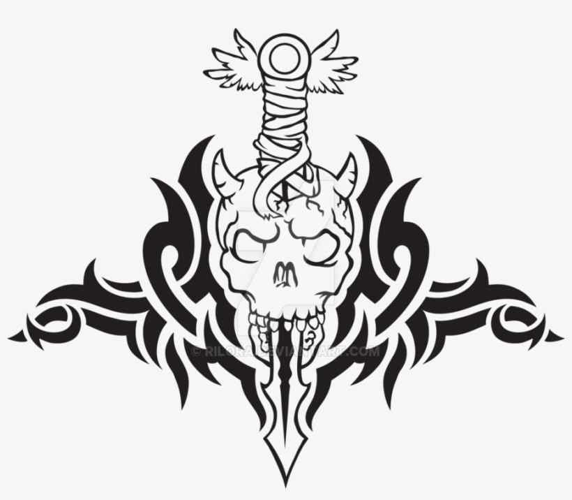 Download Demon Tattoo Png Graphic Transparent Library - Tribal And ...