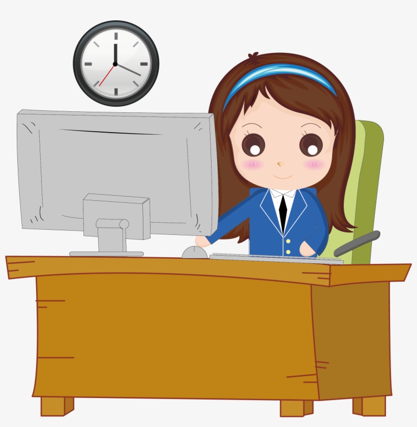 Jpg Library Download Cartoon Work Png Elements - Working In Office ...