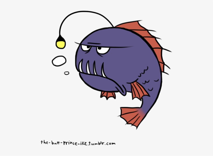 Grumpy Anglerfish By Butt Prince Ike On Deviantart - Drawing PNG Image ...