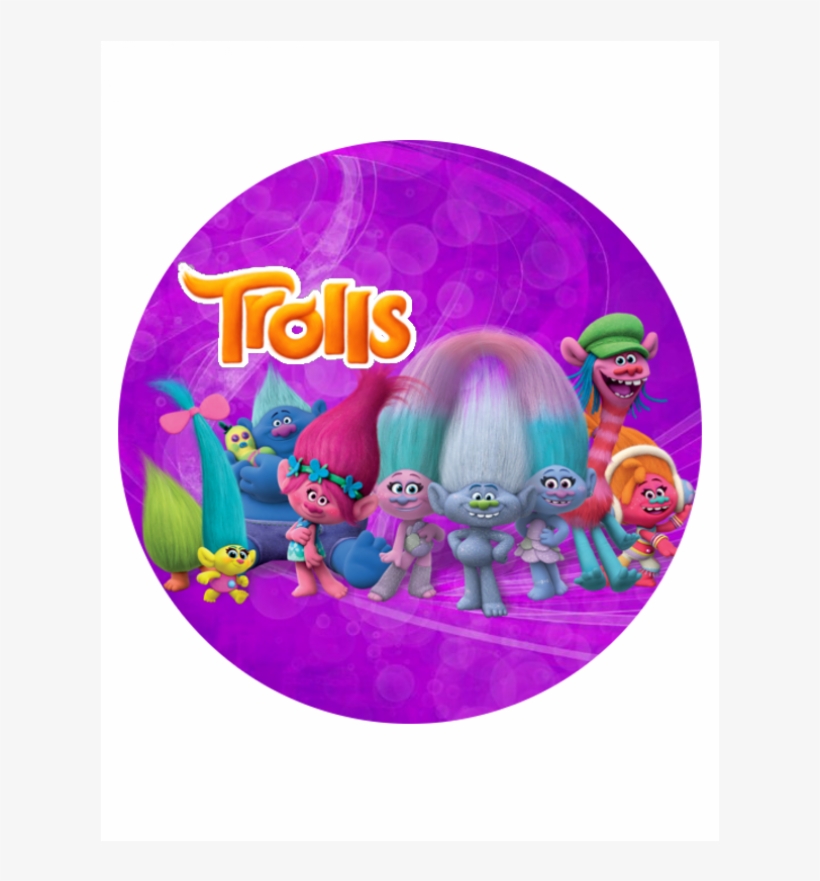 Trolls Round Cake Topper Characters - Ravensburger Troll Ii Puzzle PNG ...