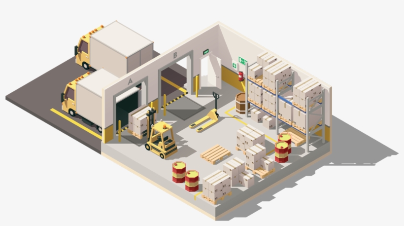 Warehousing - Lowpoly Warehouse Isometric PNG Image | Transparent PNG ...