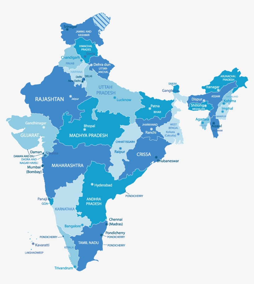 Download India Map - Ntpc In India Map | Transparent PNG Download | SeekPNG