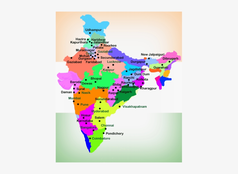 Download India Map - Ranchi In India Map | Transparent PNG Download ...