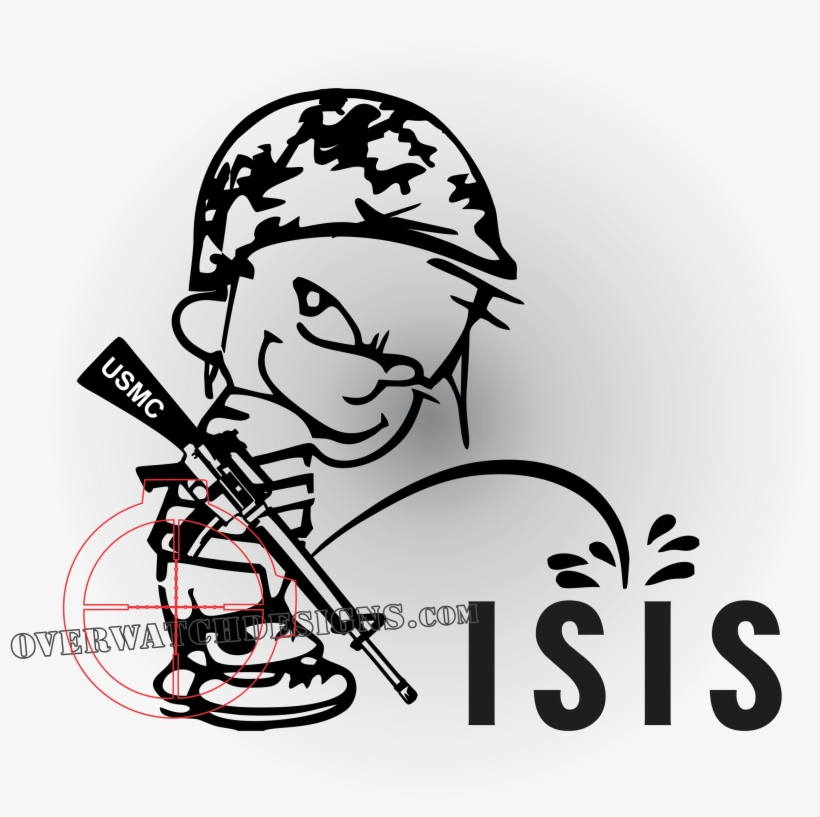 Cartoon Warfighter Isis Overwatch - Calvin Peeing PNG Image ...