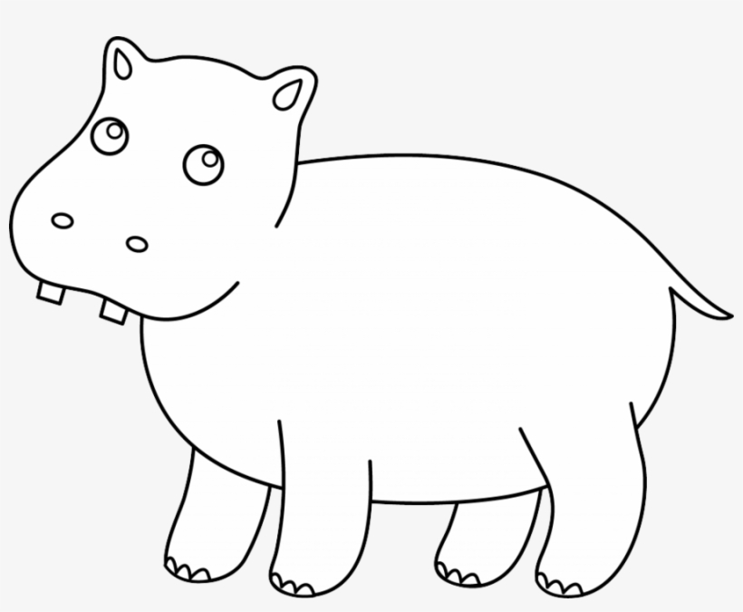 Download Hippo Line Art Clipart Hippopotamus Clip Art - Clip Art Hippo ...