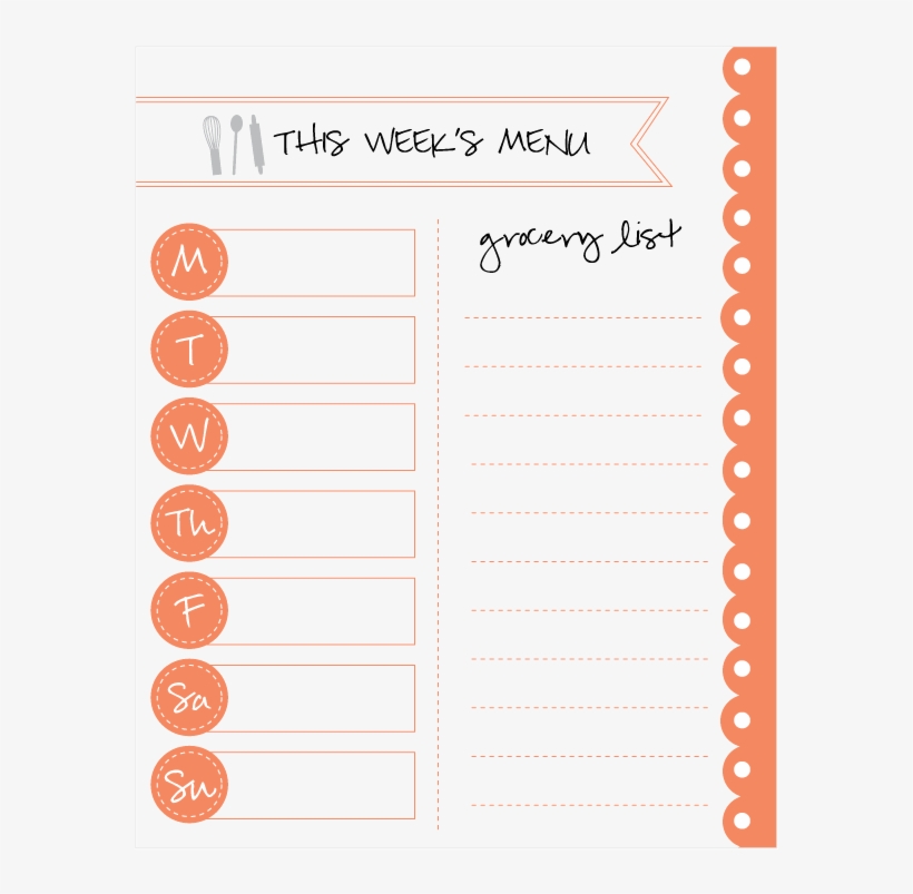 Kitchen Menu Planner Coral - Kitchen PNG Image | Transparent PNG Free ...