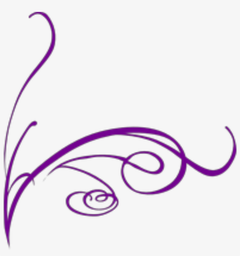 Ftestickers Swish Swirl Border Corner Purple - Swirl Cliparts PNG Image ...